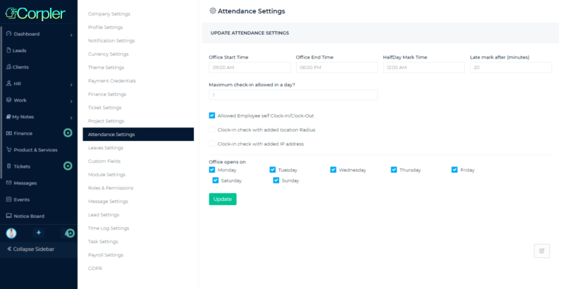 Managing Holidays – Corpler