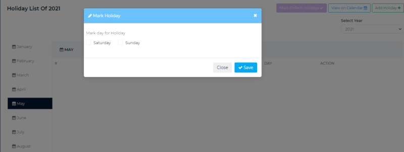 Managing Holidays – Corpler