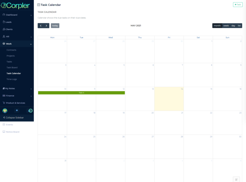 Viewing and Managing Tasks On Calendar – Corpler