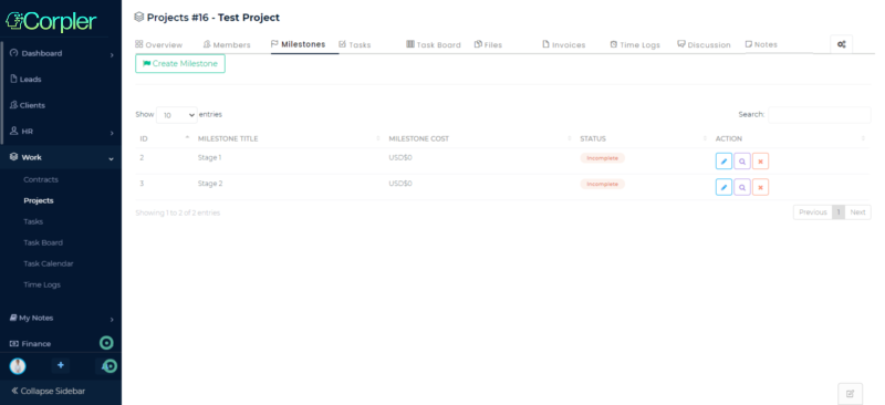 Managing a Project – Corpler