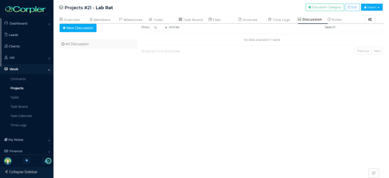 Managing a Project – Corpler